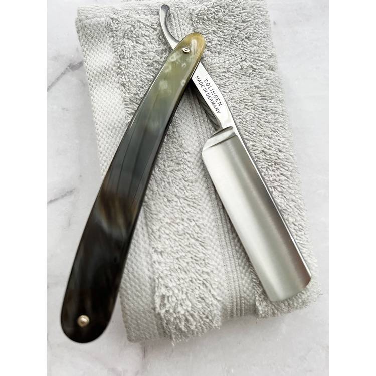 Ralf Aust 6/8 Carbon Steel Round Point Horn Handle Straight Razor Made ...