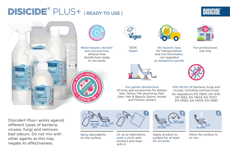 Disicide Plus+ Spray Ready To Use Biocidal Vegan Certified Smooth ...